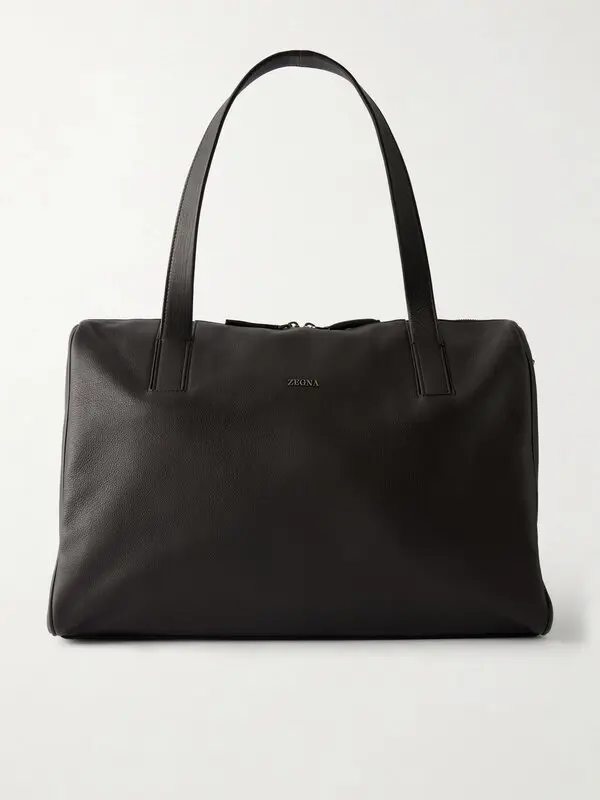 Zegna Leather Weekend Bag - Brown