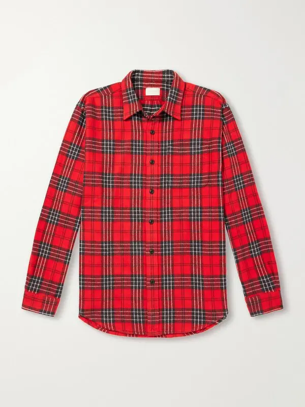 Aimé Leon Dore Checked Cotton-flannel Shirt - Red