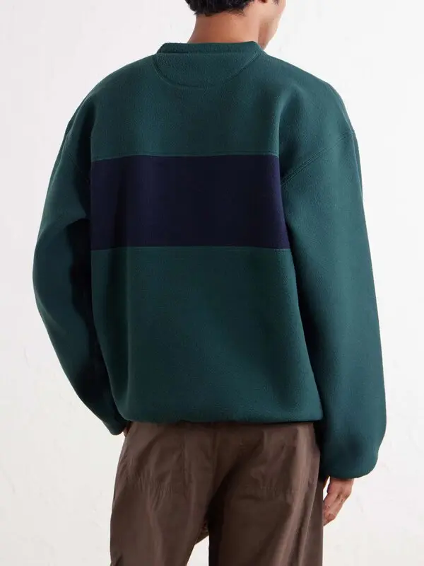 Aimé Leon Dore Logo-embroidered Two-tone Fleece Sweatshirt