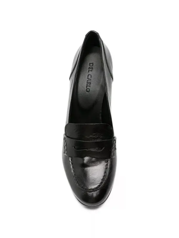 DEL CARLO Piper Penny-slot Leather Pumps