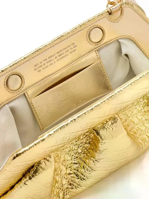 THEMOIRE Bios Baguette Laminated Hemp Shoulder Bag