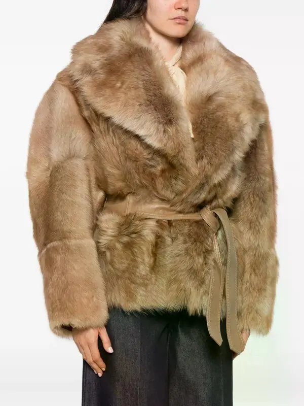 Zimmermann Valiant Belted Shearling Jacket