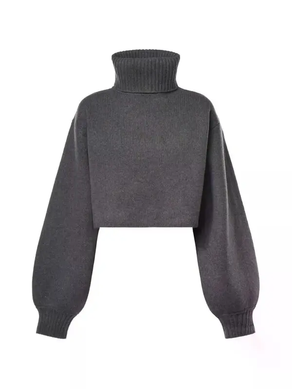 THE FRANKIE SHOP Elly Balloon Sleeve-turtleneck Sweater - Grey