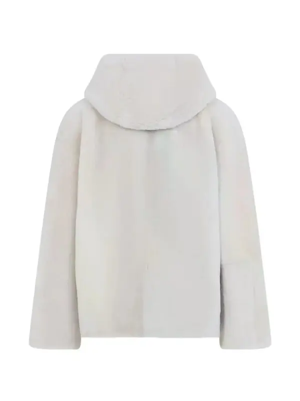 YVES SALOMON Hooded Shearling Coat - Neutrals