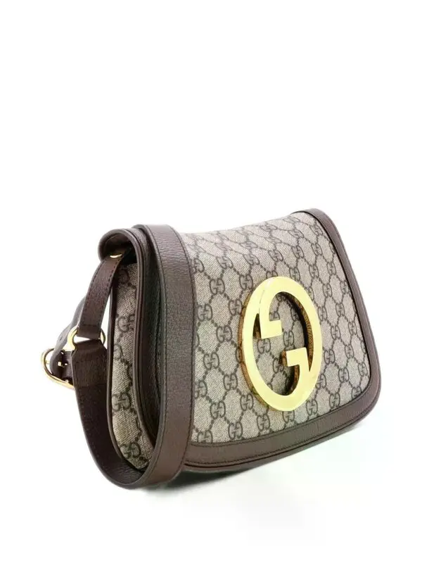 Gucci Blondie Nm Chain Flap Bag Gg Coated Canvas Small Shoulder Bag - Brown