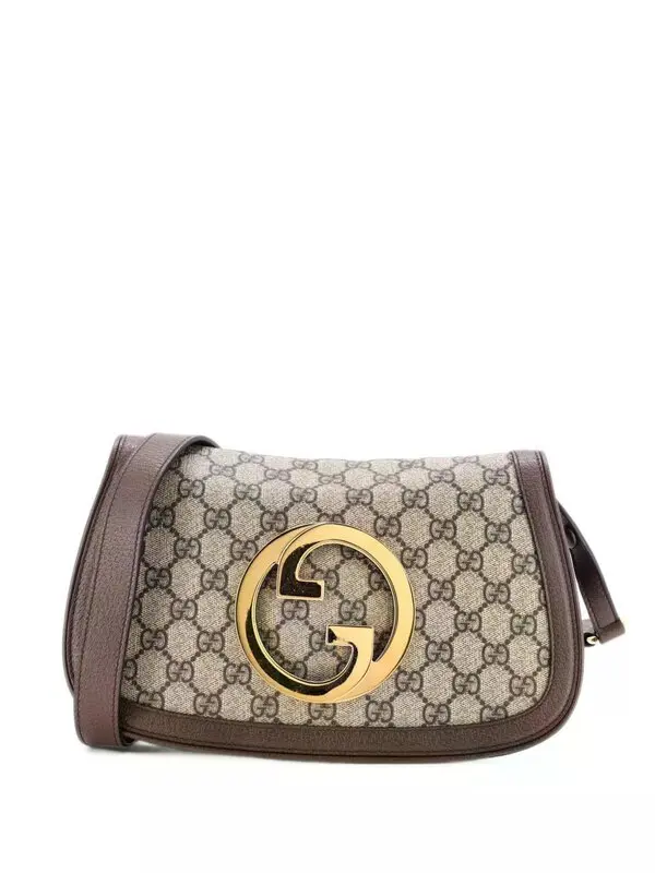 Gucci Blondie Nm Chain Flap Bag Gg Coated Canvas Small Shoulder Bag - Brown