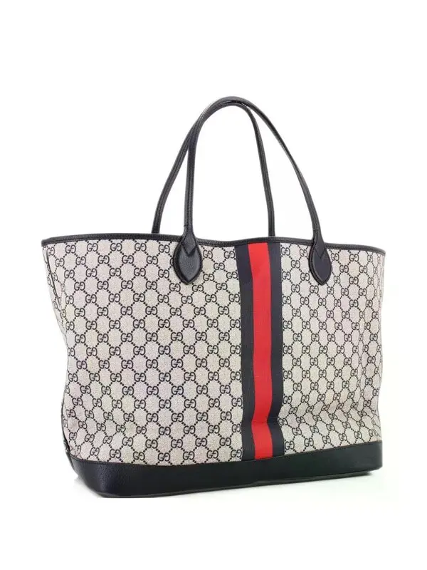 Gucci Ophidia Open Shopping Gg Coated Canvas Large Tote Bag - Blue