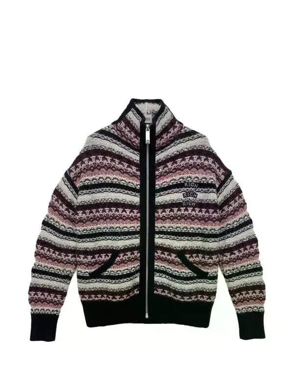 John Richmond Fair Isle Zip-up Sweater