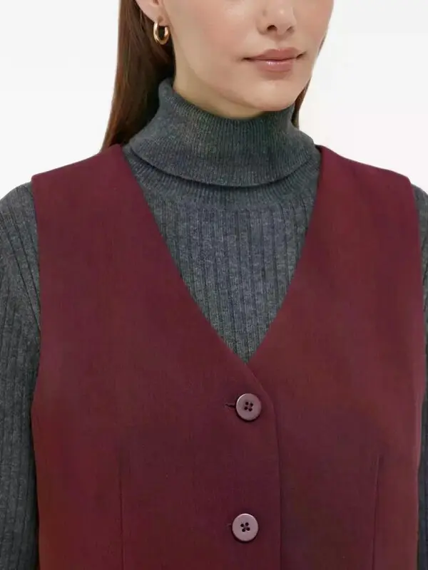 Dkny V-neck Button-up Waistcoat