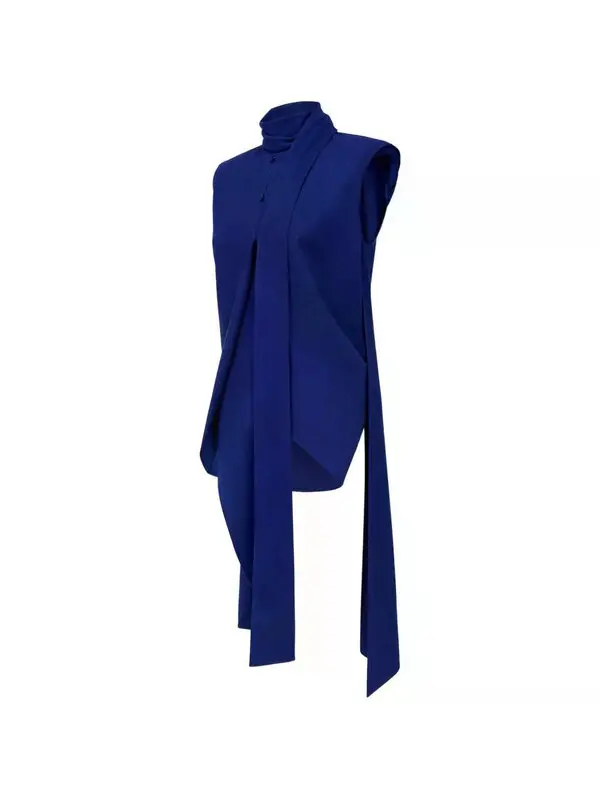 MUGLER Asymmetric Scarf-detail Top