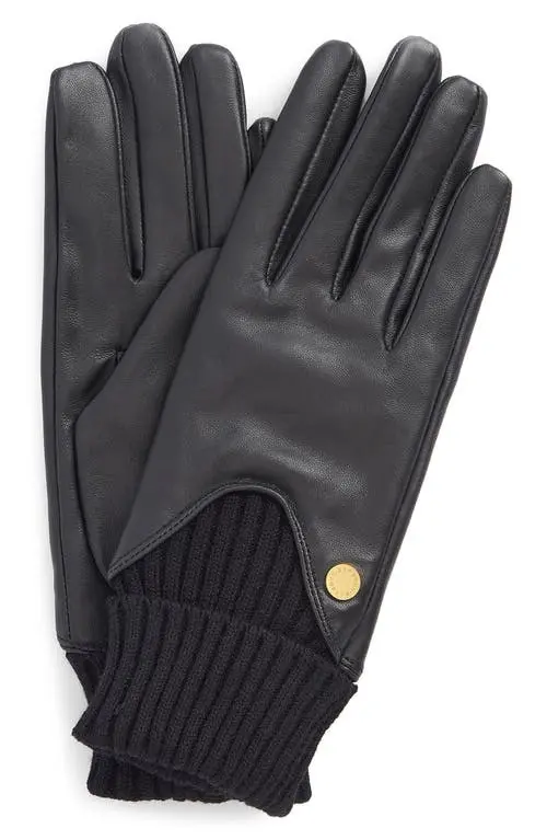 Barbour Deanna Leather Gloves - Black