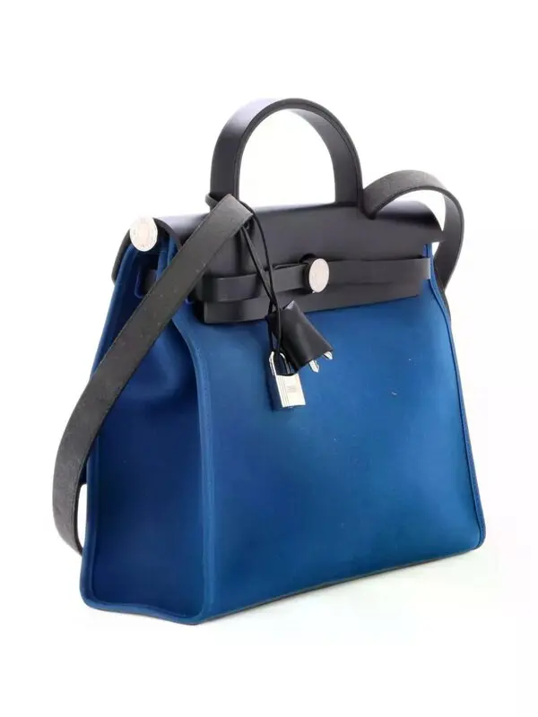 Hermès Herbag Zip Leather And Toile 31 Shoulder Bag