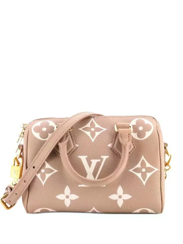 LOUIS VUITTON Speedy Bandouliere Bag Bicolor Monogram Empreinte Giant 20 Crossbody Bag - Dusty Rose