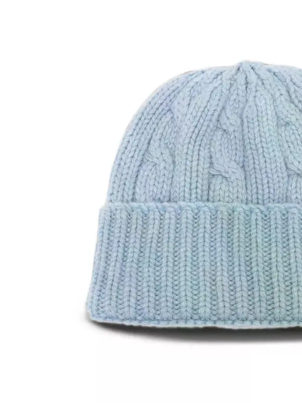 CENERE GB Cable-knit Turn-up Beanie Hat