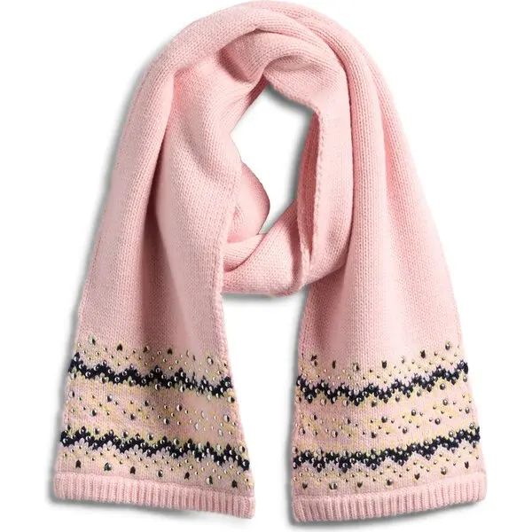 Rag & Bone Fallon Stud Fair Isle Wool Blend Scarf - Pink Multi
