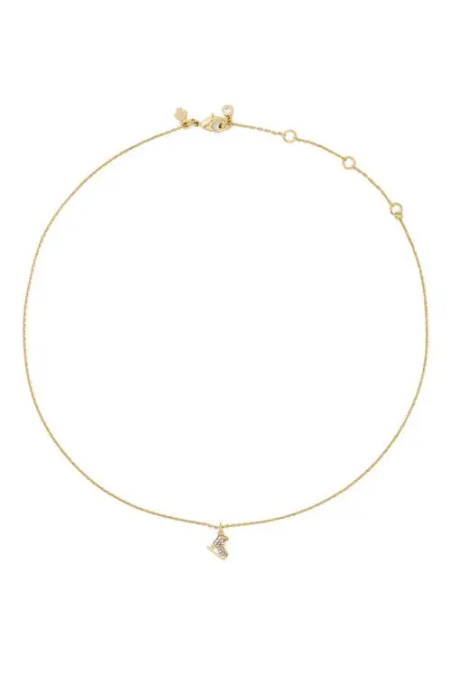 Kate Spade New York You're A Gem Pavé Skate Pendant Necklace - Clear/gold