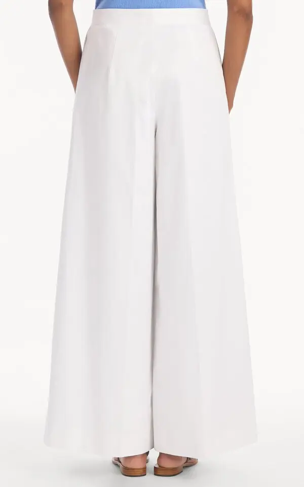 Oscar De La Renta Mid-rise Stretch-cotton Twill Wide-leg Pants