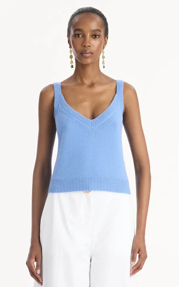 Oscar De La Renta V-neck Cashmere Tank Top