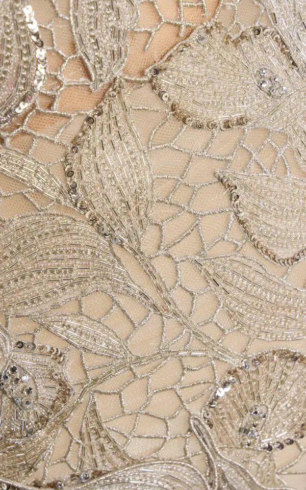 Oscar De La Renta Floral Threadwork Mini Dress