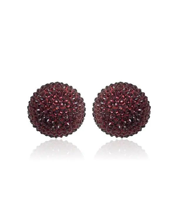 PINAR OZEVLAT Disco Pebble Earrings Burgundy - Red