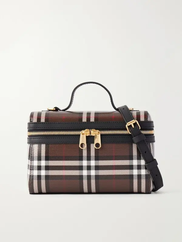 Burberry Check Vanity Bag - Brown