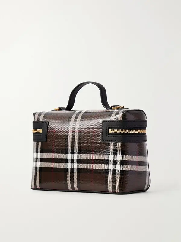 Burberry Check Vanity Bag - Brown