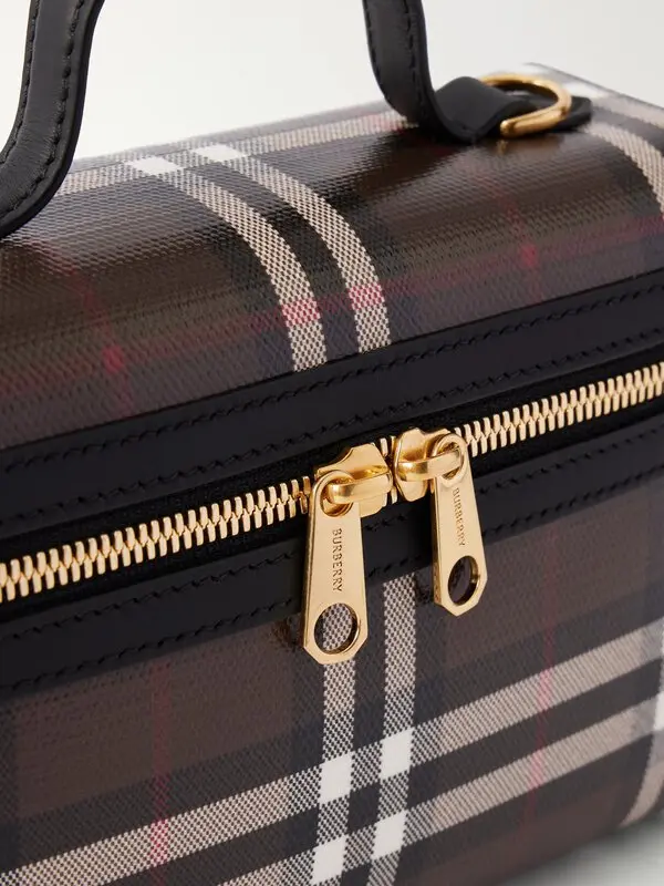 Burberry Check Vanity Bag - Brown
