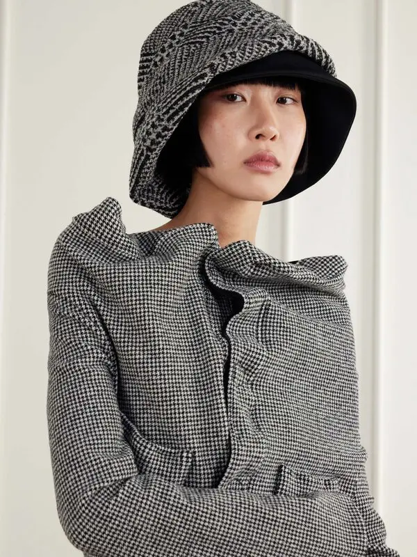 Junya Watanabe Checked Gabardine-trimmed Wool-blend Tweed Bucket Hat