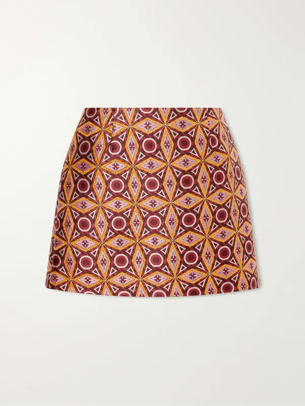 La DoubleJ Mini Baia Jacquard-twill Mini Skirt - Multi