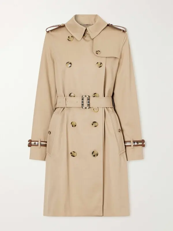 Burberry Kensington Belted Double-breasted Cotton-gabardine Trench Coat - Beige