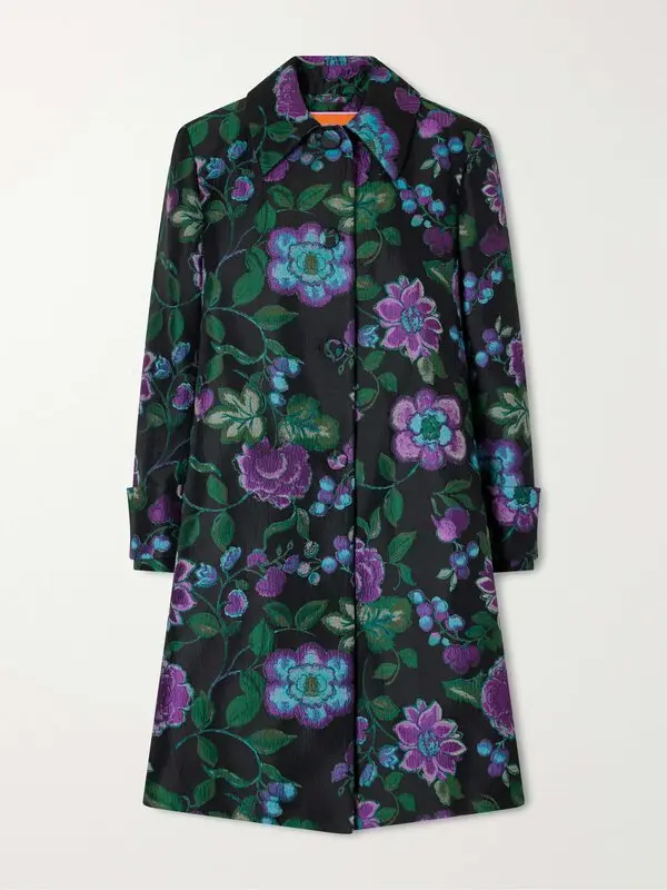 La DoubleJ Precious Floral-jacquard Coat