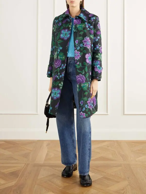 La DoubleJ Precious Floral-jacquard Coat