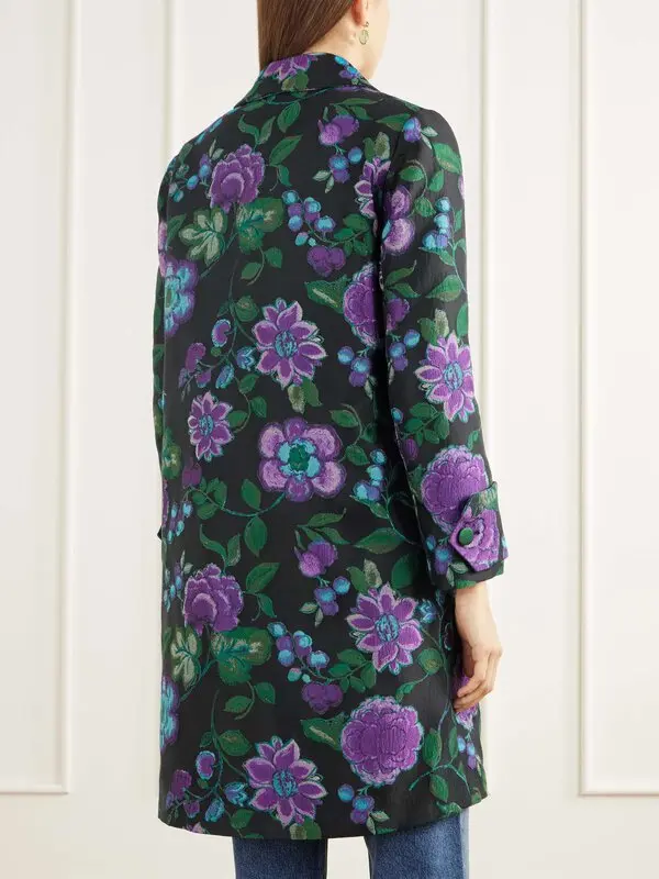 La DoubleJ Precious Floral-jacquard Coat