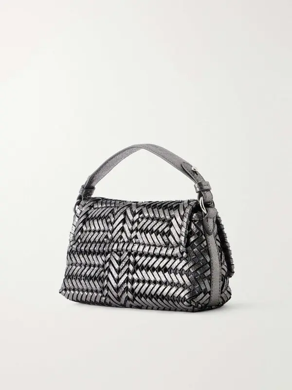 ANYA HINDMARCH The Neeson New Metallic Woven Leather Top-handle Bag
