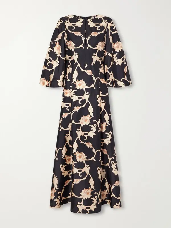 La DoubleJ Belle Floral-print Silk-twill Maxi Dress - Multi