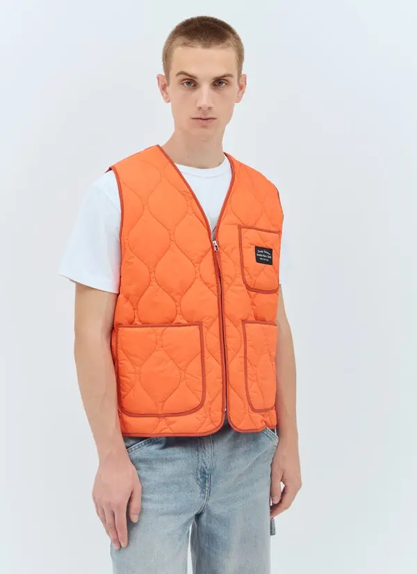 AWAKE NY Padded Quilted Vest - Orange