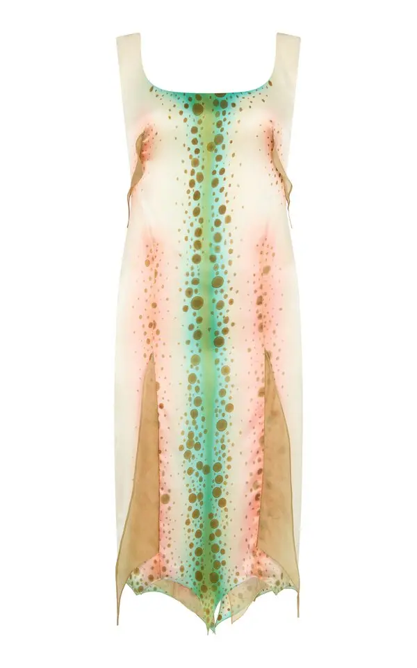 CONNER IVES Demi Couture Handpainted Silk Midi Dress - Multi