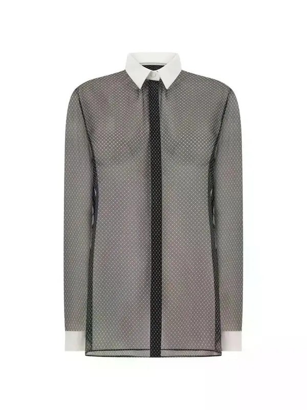 TOM FORD Printed Losange Silk-chiffon Shirt - Black