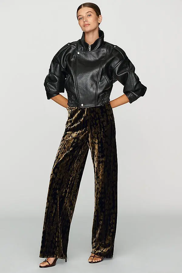 Anthropologie Velvet High-rise Wide-leg Pants
