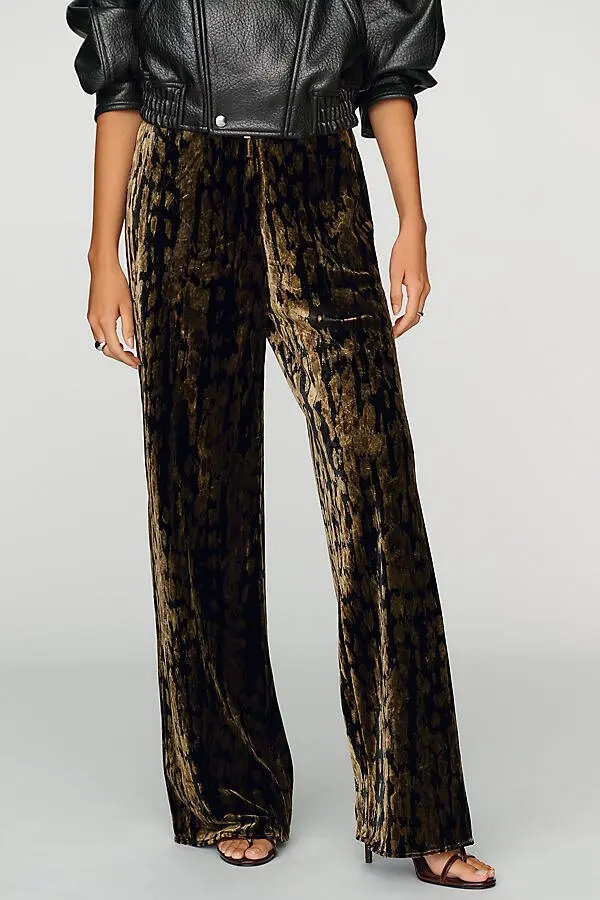 Anthropologie Velvet High-rise Wide-leg Pants
