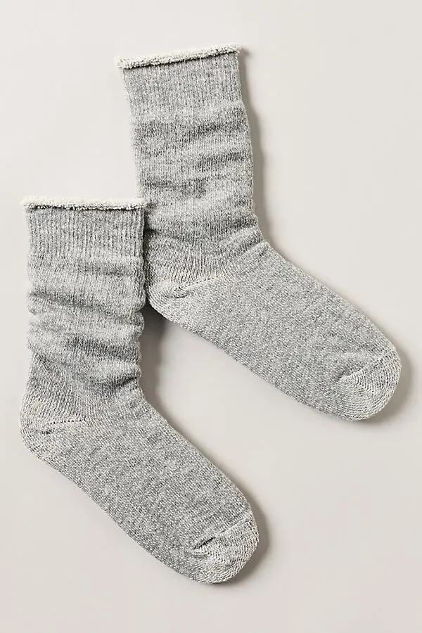 AMERICAN TRENCH The Sunday Terry Knit Crew Socks - Light Grey