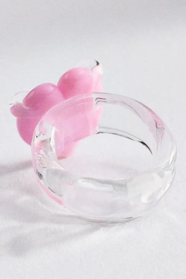 LEVENS JEWELS Levens Glass Love Heart Rg - Pink
