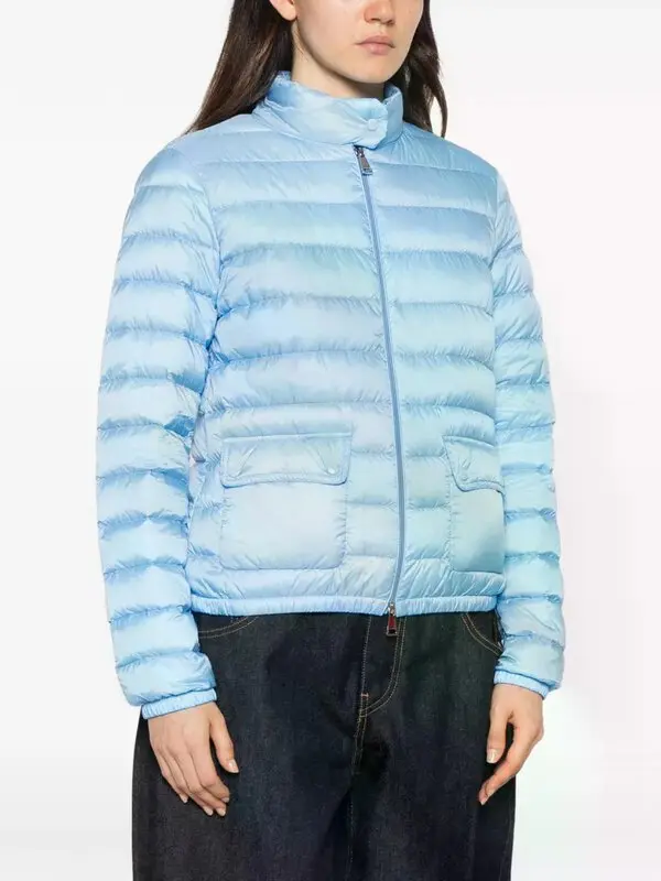 Moncler Quilted Logo-patch Jacket - Blue