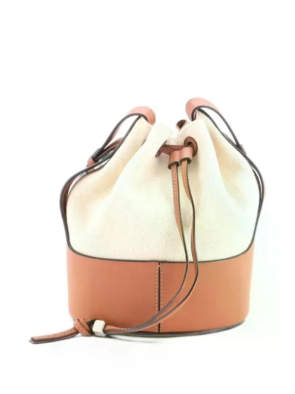Loewe Balloon Canvas And Leather Small Bucket Bag