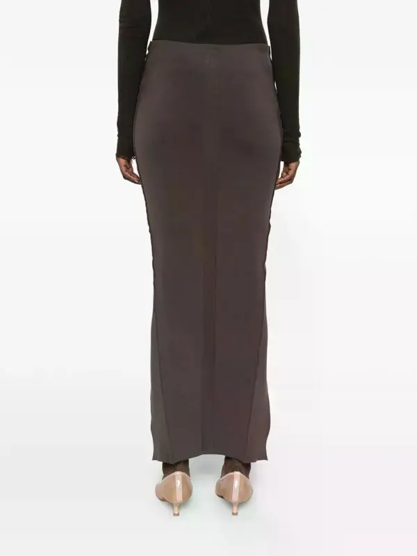 Rick Owens Slit-detail Ribbed-knit Long Skirt