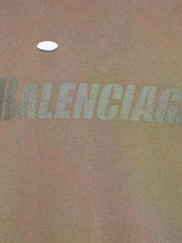Balenciaga Logo Graphic Distressed T-shirt