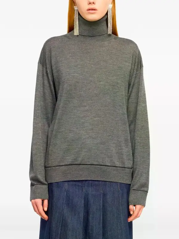 SEMICOUTURE Freda Turtleneck Sweater - Grey