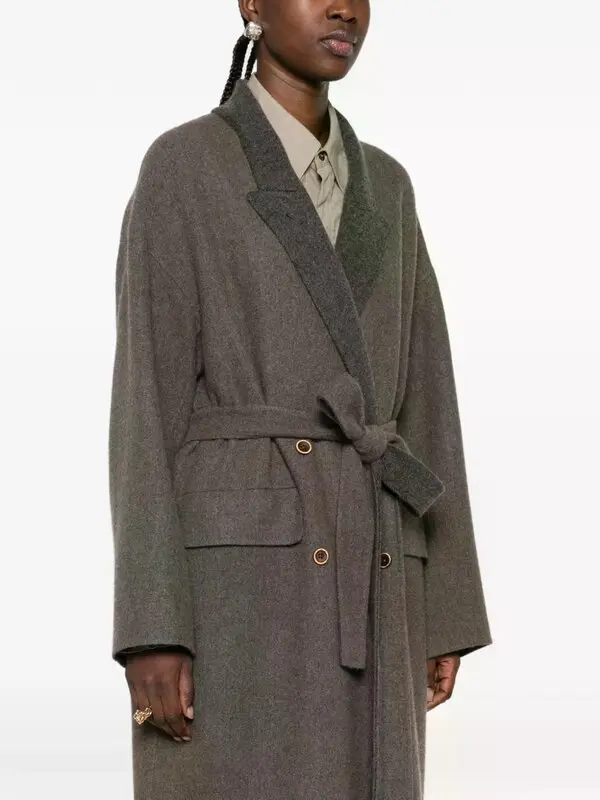 UMA WANG Belted Double-breasted Coat