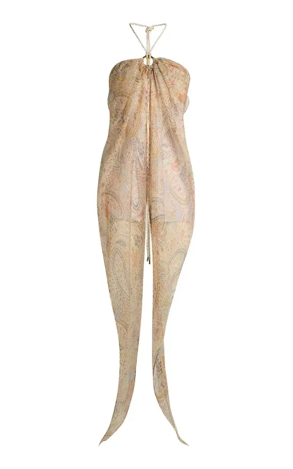 Etro Printed Silk-blend Halter Top - Multi