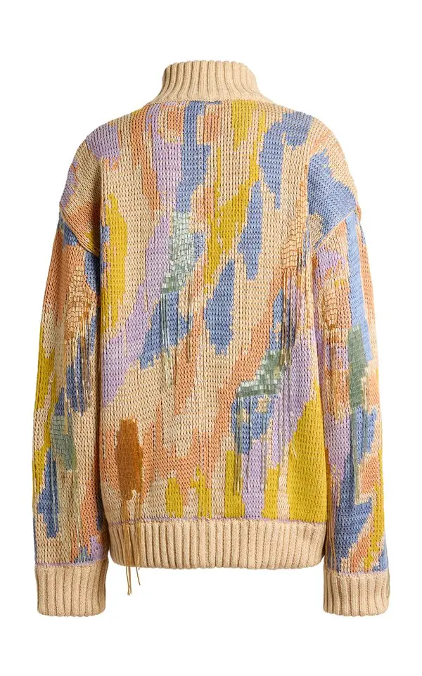 Etro Patterned Knit Cotton-blend Sweater Jacket